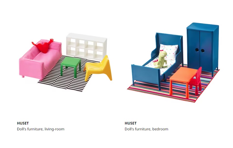IKEA HUSET Toy Doll furniture | Block Toys Living Room | Bedroom | Miniature | Perabot anak ...