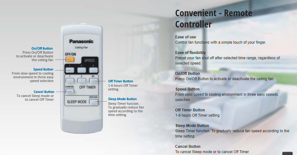 [𝐅𝐑𝐄𝐄 𝐃𝐄𝐋𝐈𝐕𝐄𝐑𝐘] PANASONIC F-M12D2 (48") 3 Blades CEILING FAN BAYU 3 (No ...