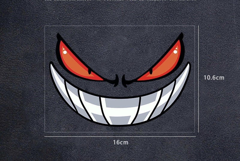 car sticker devil smile face devil eyes sticker windscreen damon face ...