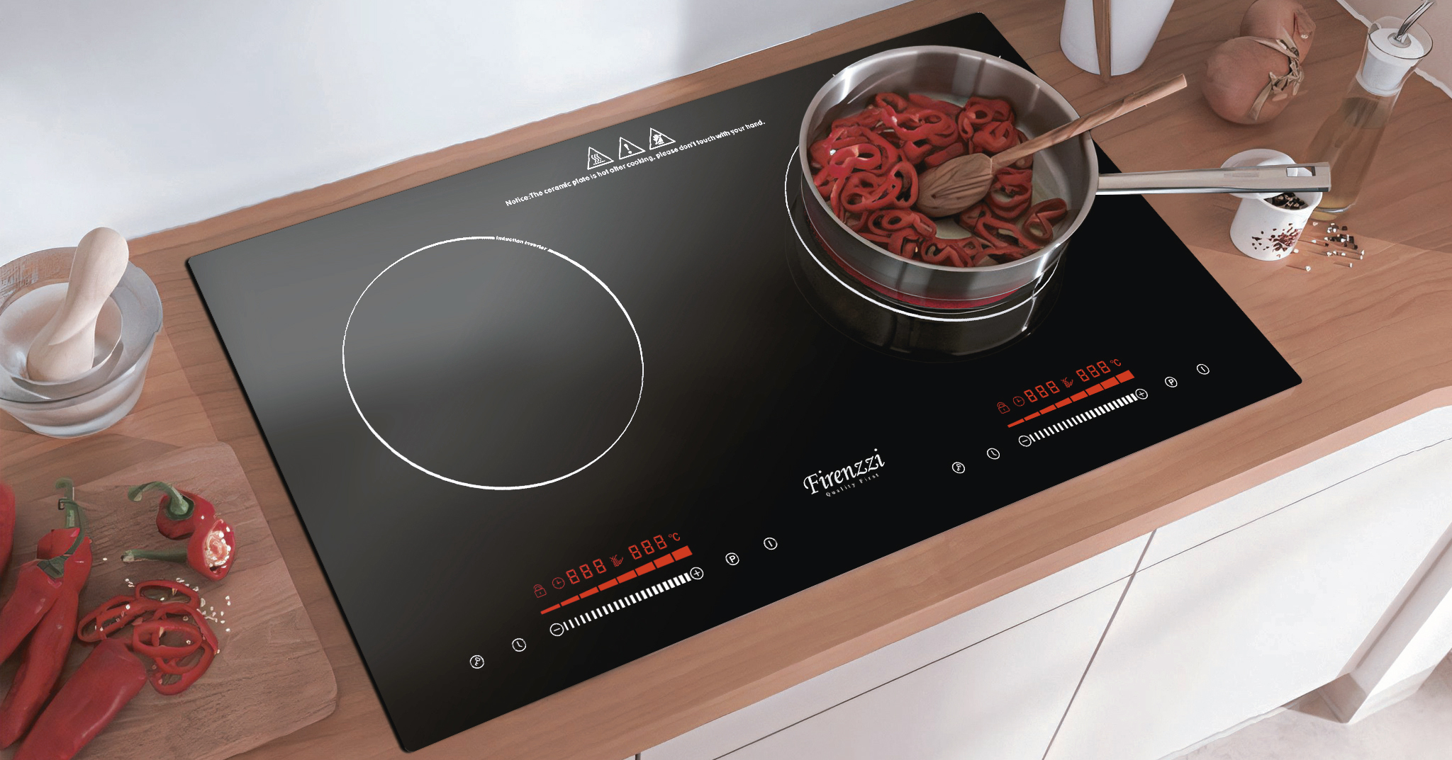 Firenzzi FRD-2177 XP Induction + Ceramic Cooker with Plug 2200W Timer ...