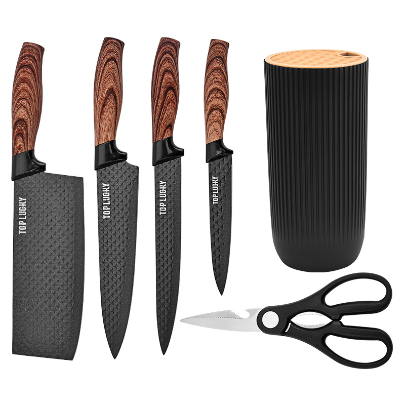 MYH Top Lucky 6 in 1 Premium Stainless Steel Kitchen Knife Set with ...