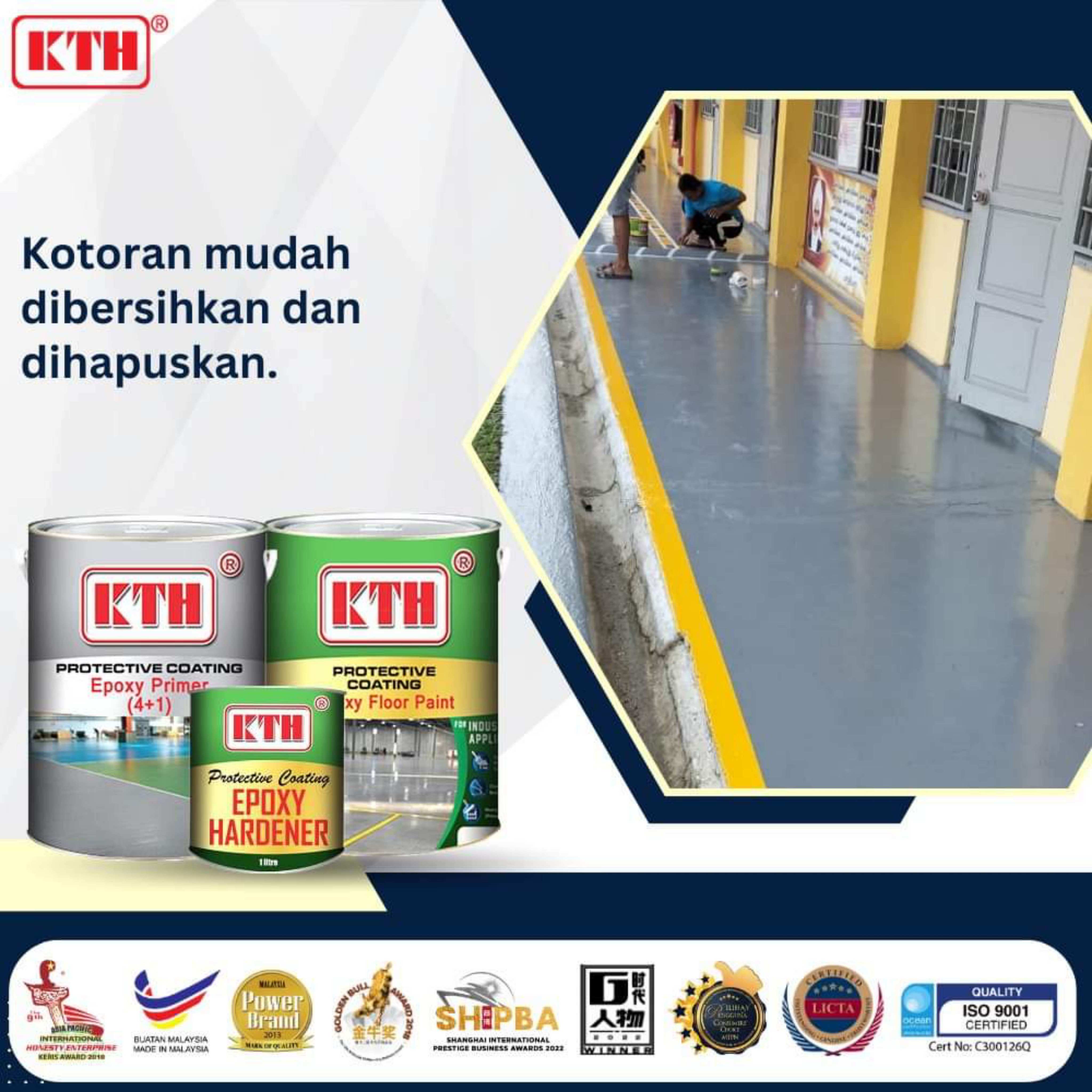 KTH Epoxy Floor Paint 5Liter ( 4+1) / Cat Lantai Tahan / Cat Besi Dan ...
