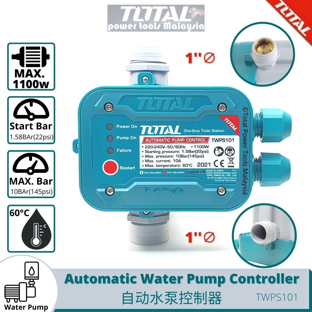 TOTAL Automatic Pump Controller / Pressure Switch 10Bar 10A 自动水泵控制 ...