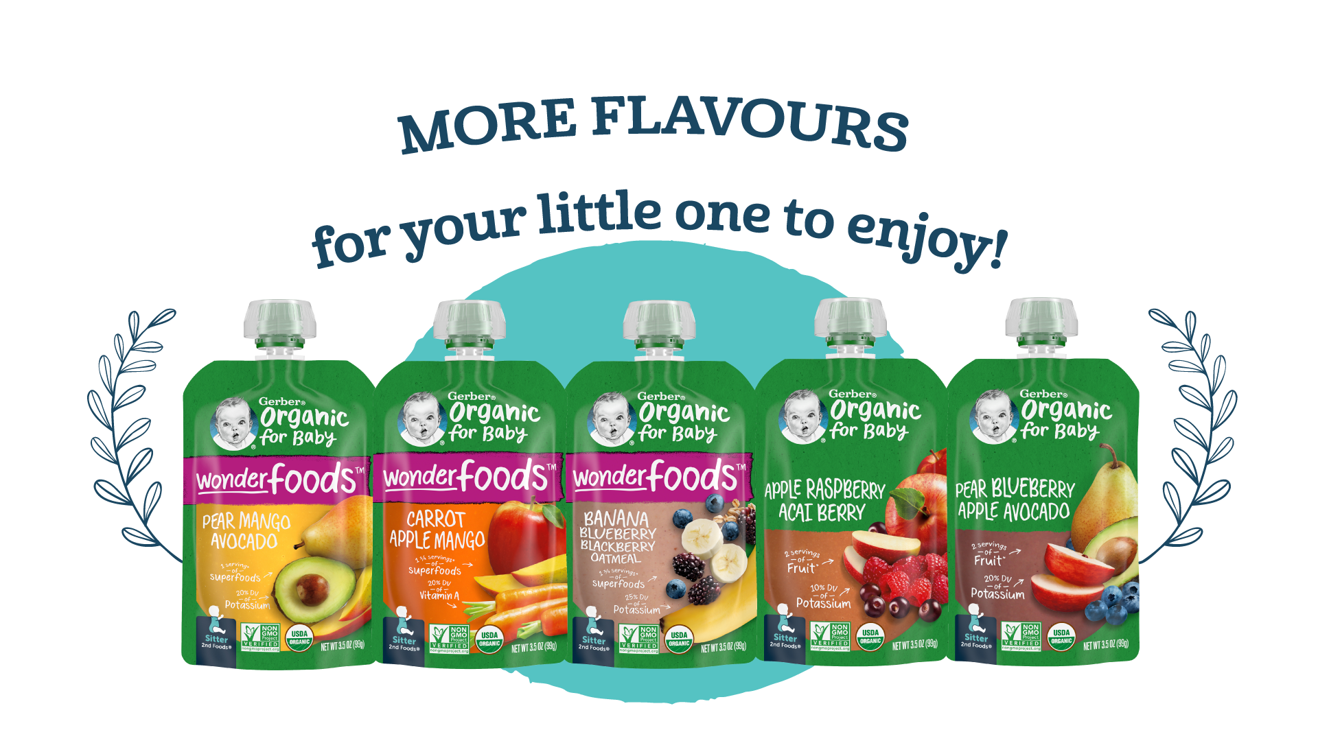 Gerber 100% Fruit Juice | Organic Puree Pouch | Food Puree in Jar ...