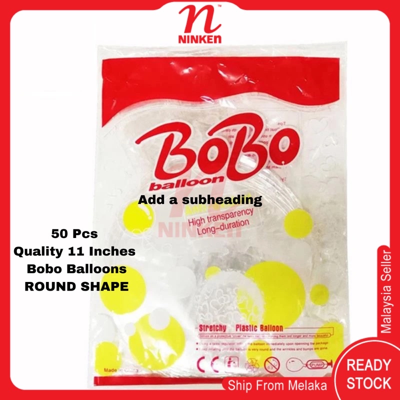 50 PCS 11 Inch / 18 Inch Inflatable Bobo Balloon Transparent Bubble ...