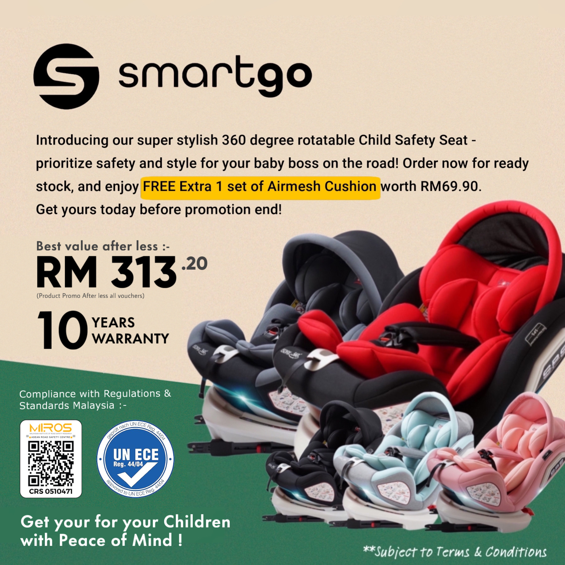 ‼️10 YRS WARRANTY‼️𝗡𝗲𝘄𝗯𝗼𝗿𝗻-𝟭𝟮 𝗬𝗿𝘀 𝗢𝗹𝗱💝SMARTGO 360° ISOFIX CAR SEAT | Shopee Malaysia