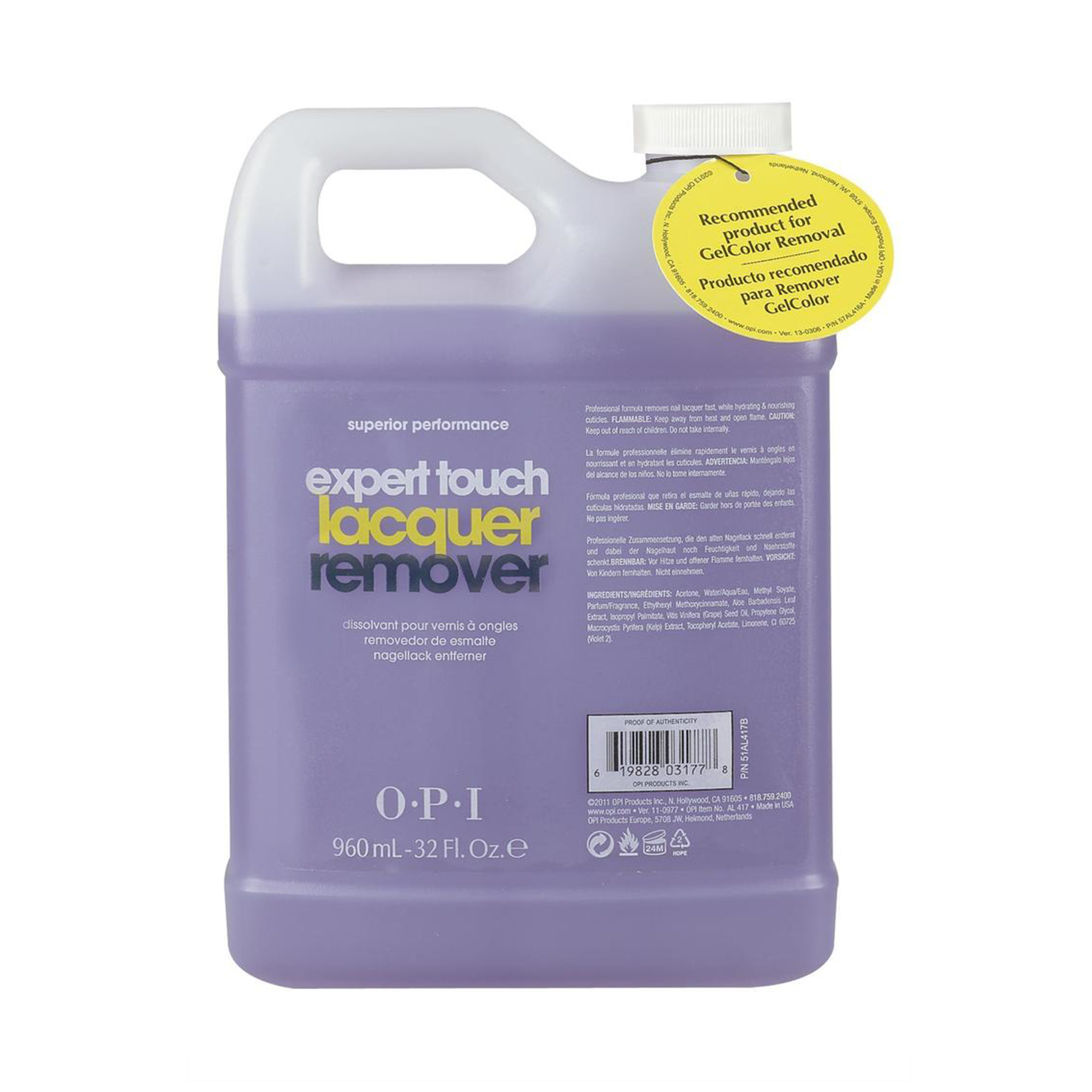 OPI Nail Polish Remover Expert Touch Lacquer Remover (960ml) AL417 ...