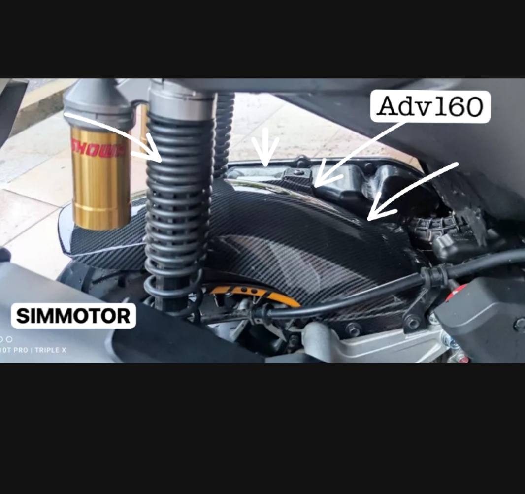ADV160 Rear Hugger Carbon Black Tyre Inner Fender ADV 160 Mudguard ...