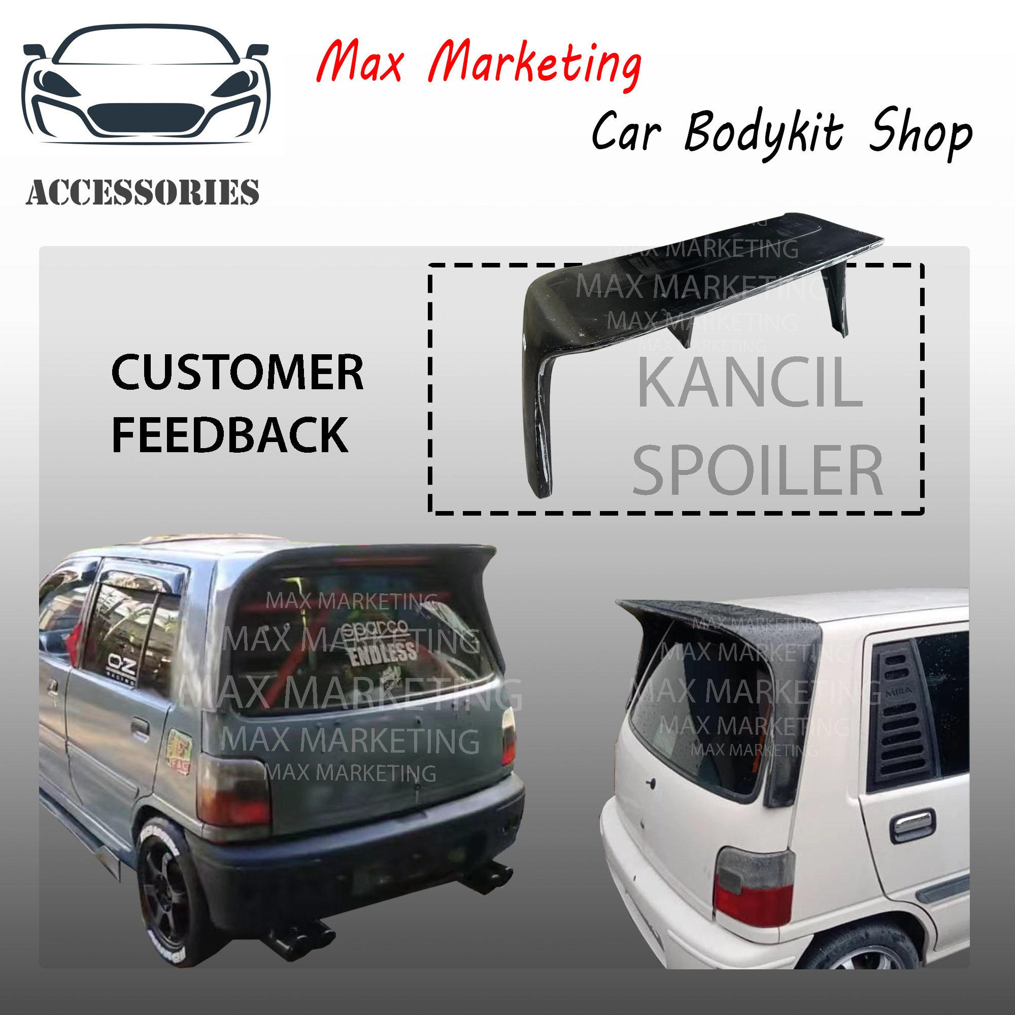 M185 Perodua Kancil / New Kancil Spoiler With LED ( CROSS ) | Shopee ...