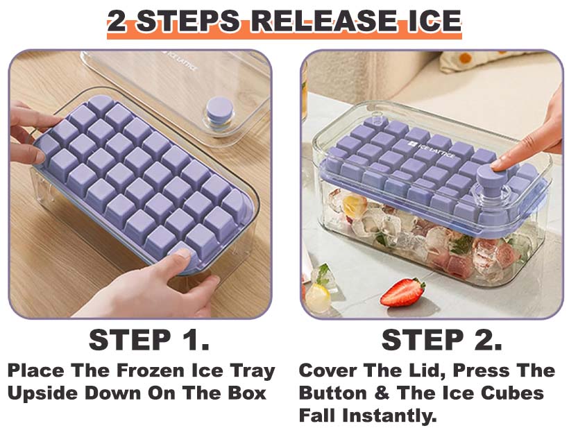 62 Grids Ice cube tray Ice mold silicone Press & Release Silicone Ice ...