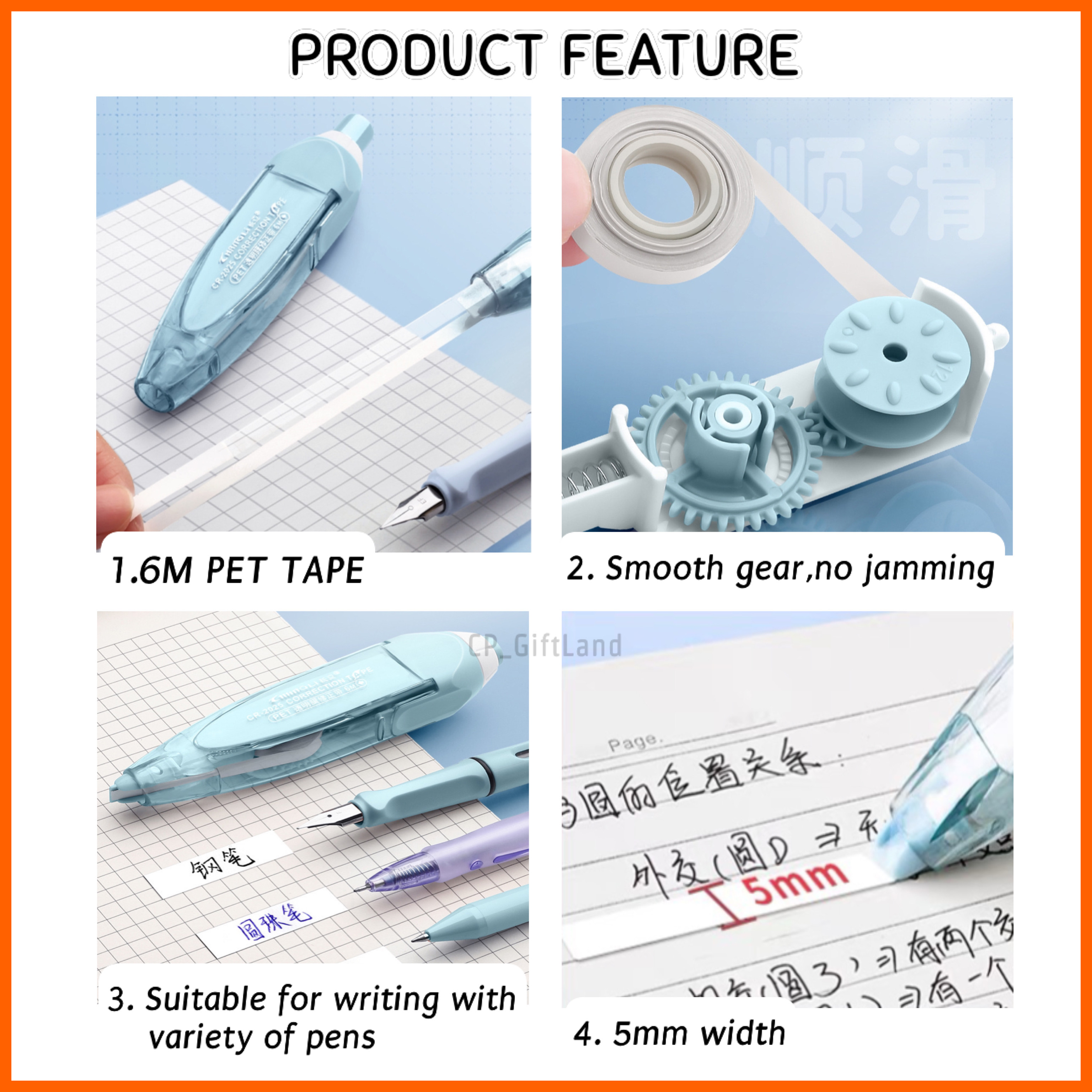 Correction Tape Aesthetic Retractable Refillable Pen Eraser Liquid ...