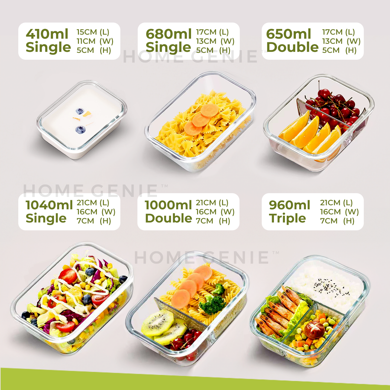Heat Resistant Borosilicate Glass Container Thick Durable Build Food ...