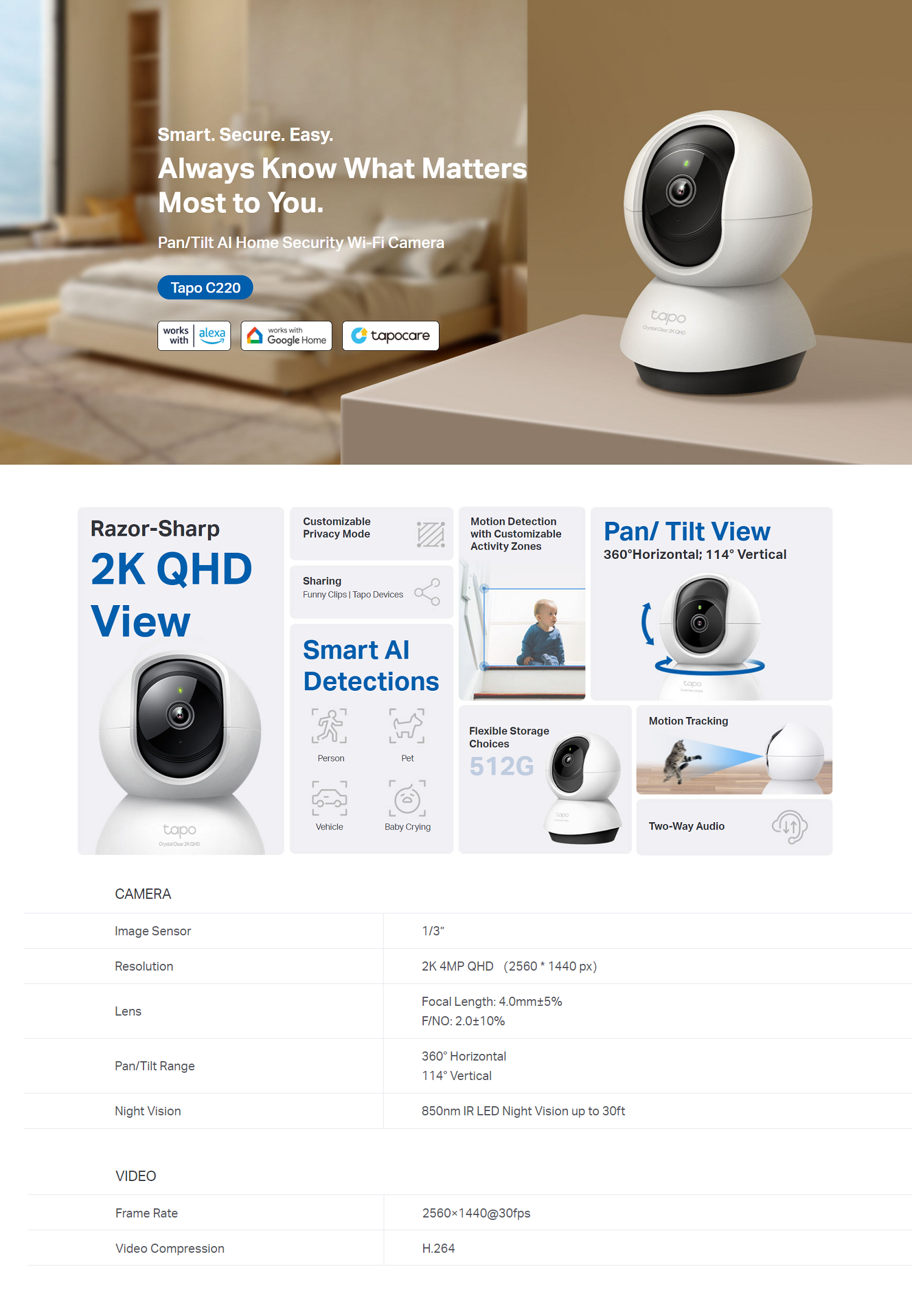 TP-LINK TAPO C200 / TAPO C210 / TAPO C225 / TAPO C220 / TAPO C211 ...