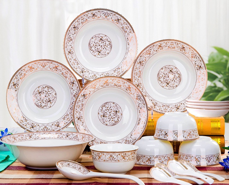 BEST4U 18pcs Elegant Dinnerware Set | Plate and Bowl Sets | Premium Gift Tableware Set | 18pcs ...