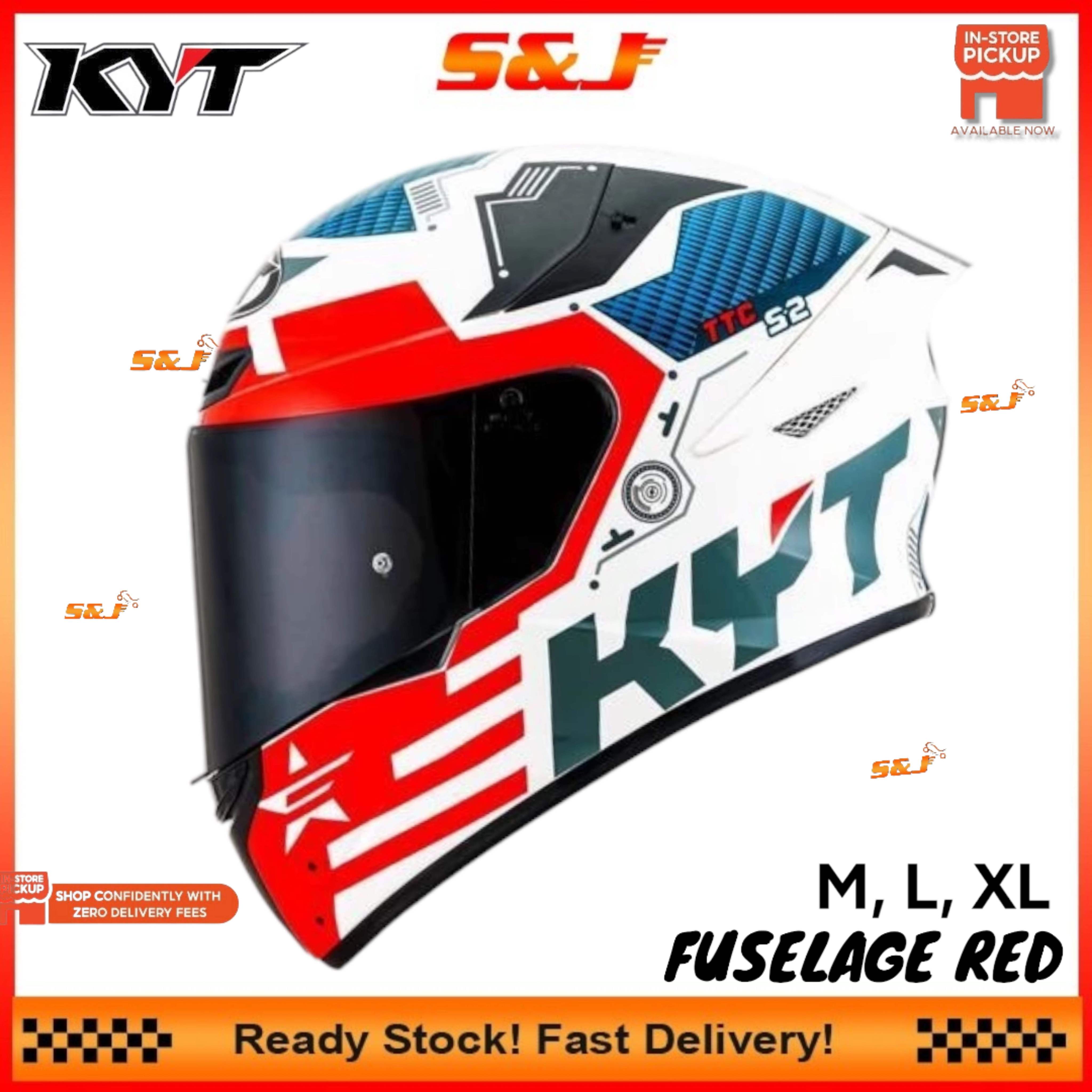 2023 KYT FUSELAGE RED TT COURSE FULL FACE HELMET M L XL | Shopee Malaysia
