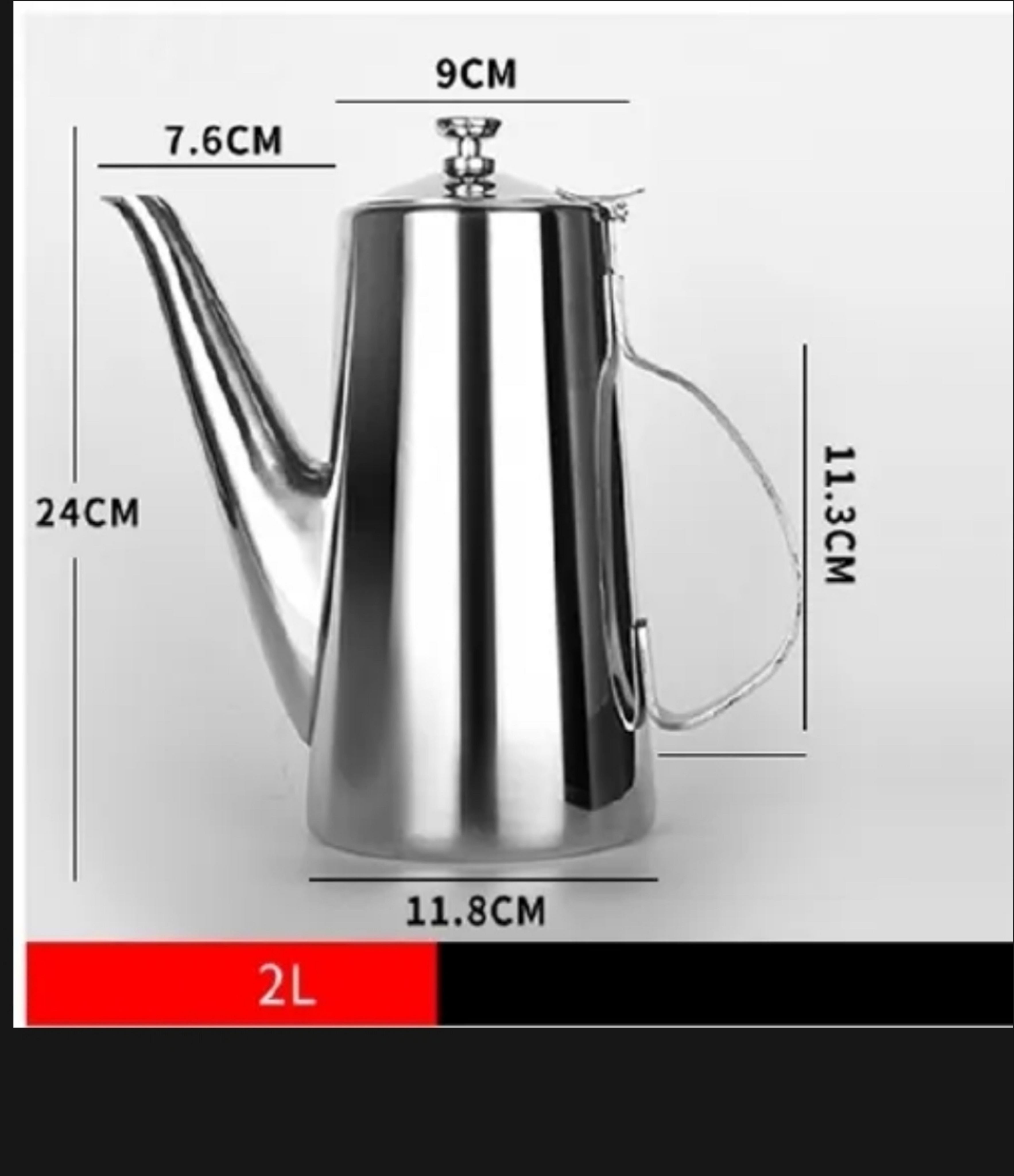 2.0L Thick Stainless Steel Coffee Ice Tea pot Pitcher Jug Kettle Fine ...