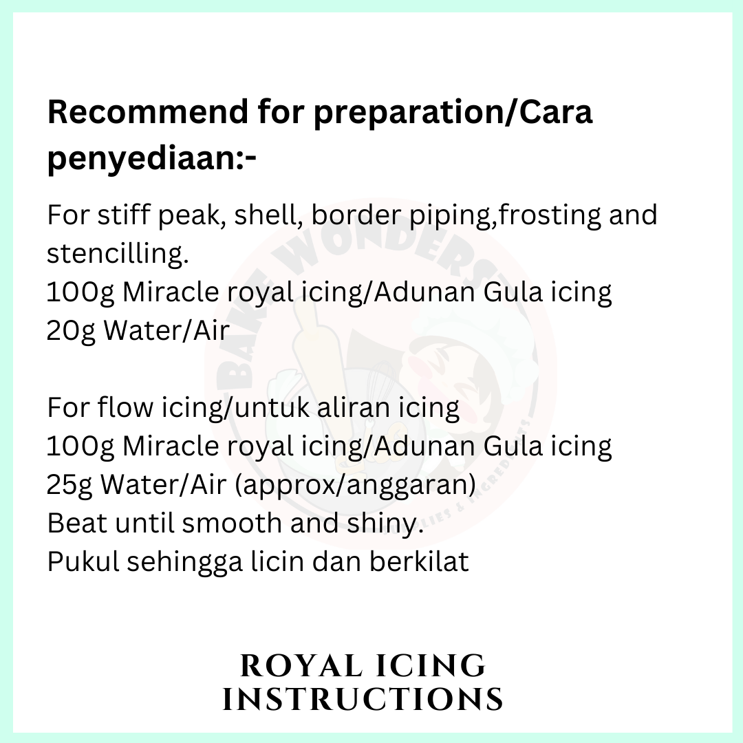 MyIce Miracle Royal Icing Premix/MyIce Miracle Royal Icing Powder ...