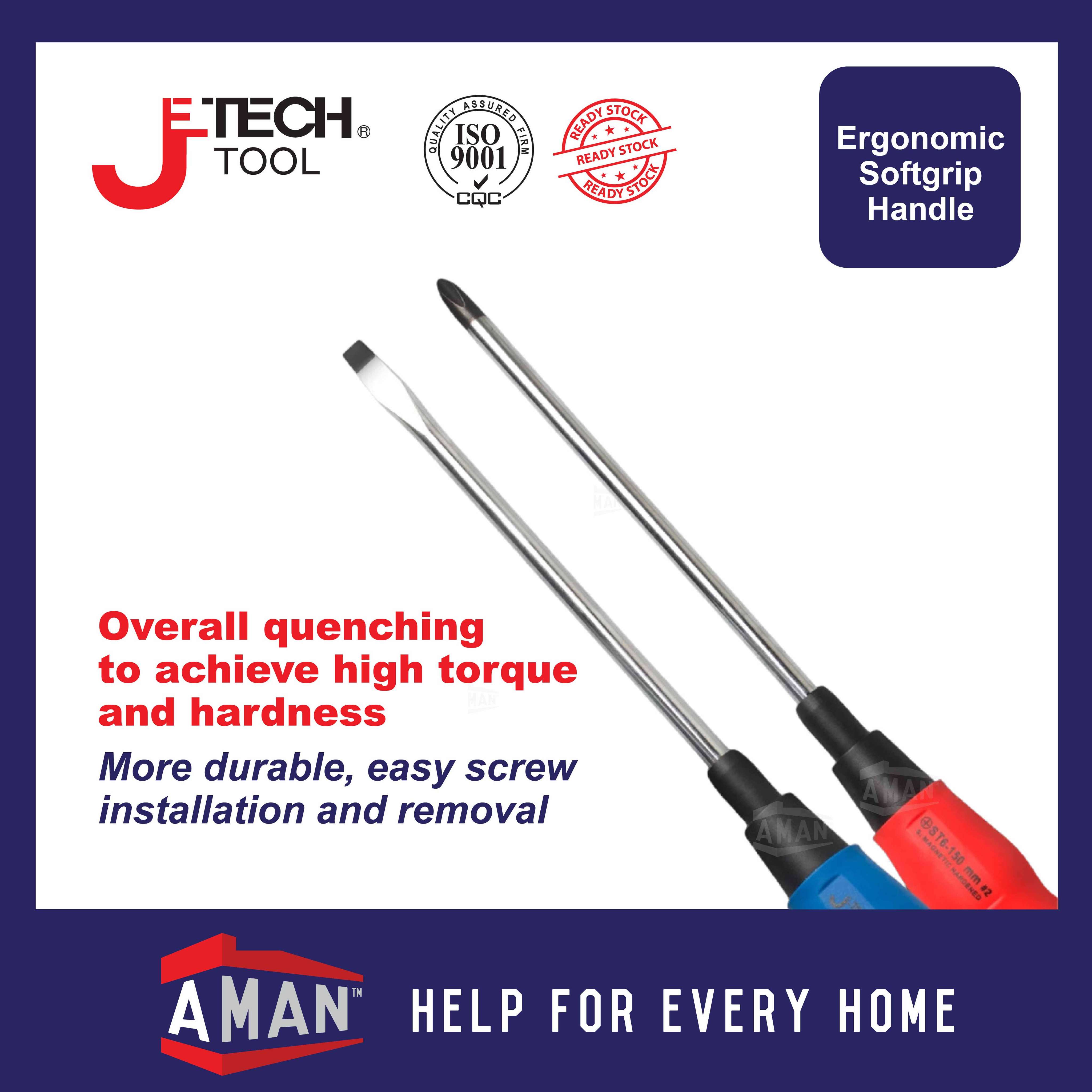 JETECH Magnetic Screwdriver Ergonomic Softgrip Handle Philip Flat ...