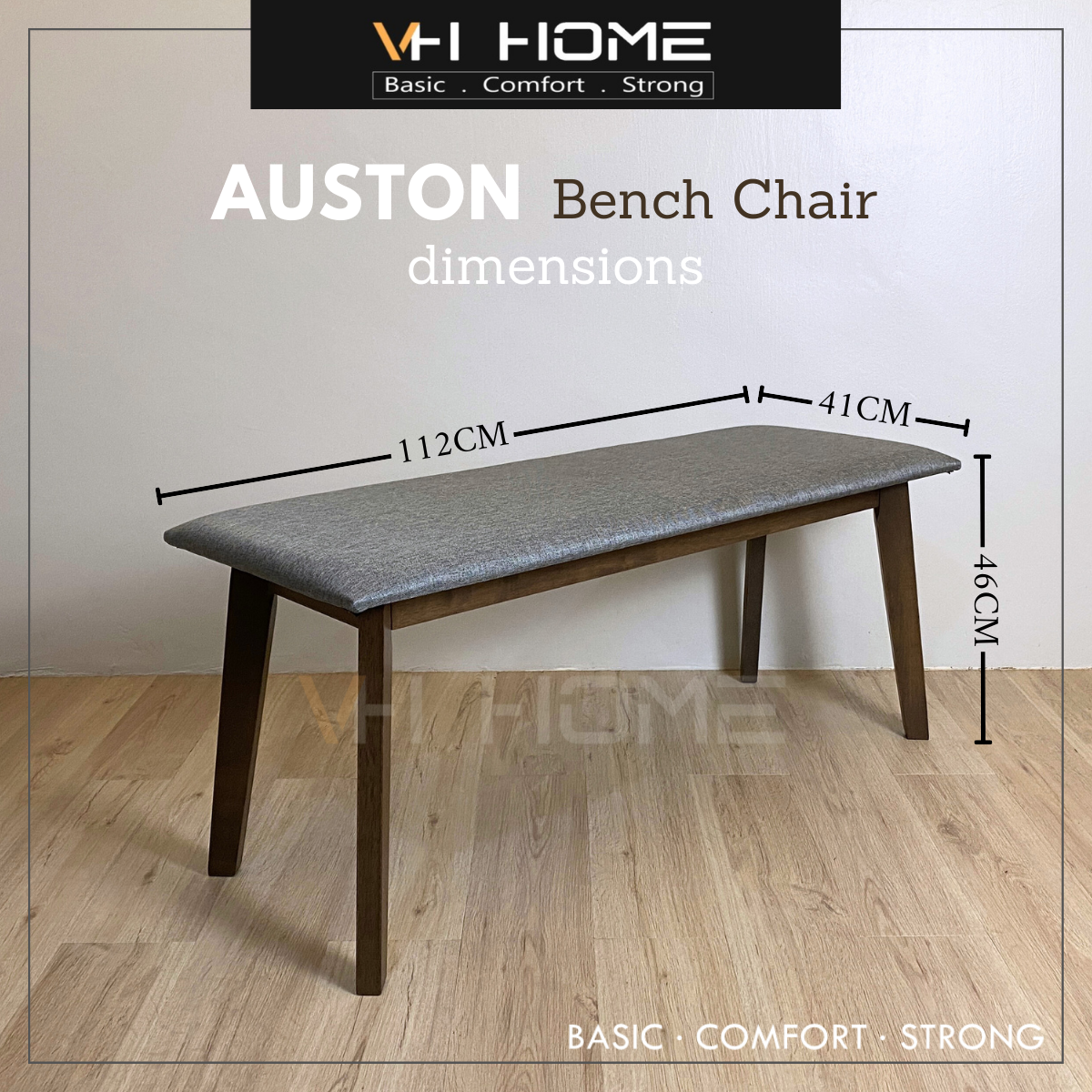 VH MATTIS Bench Chair 120cm Bench Chair 4ft Stool Long Stool Kerusi ...