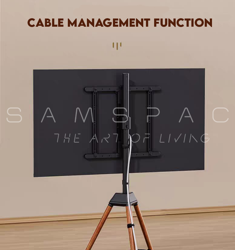 SamSpace Nordic Wooden Art Tripod Television Stand | Shopee Malaysia