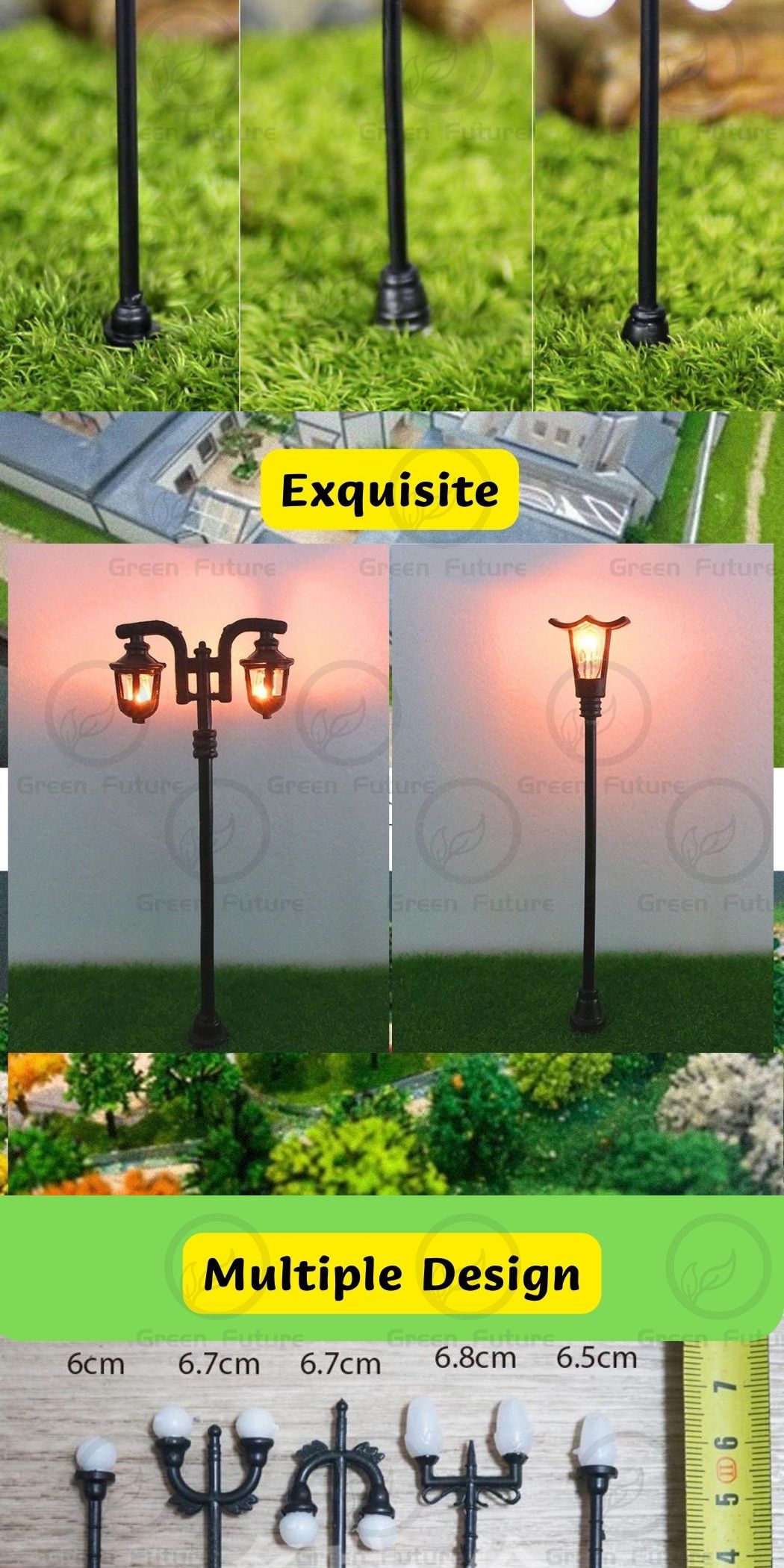 街灯 1 Pcs Miniature Diorama LED Street Light Lamp Fairy 路灯 Garden Home ...