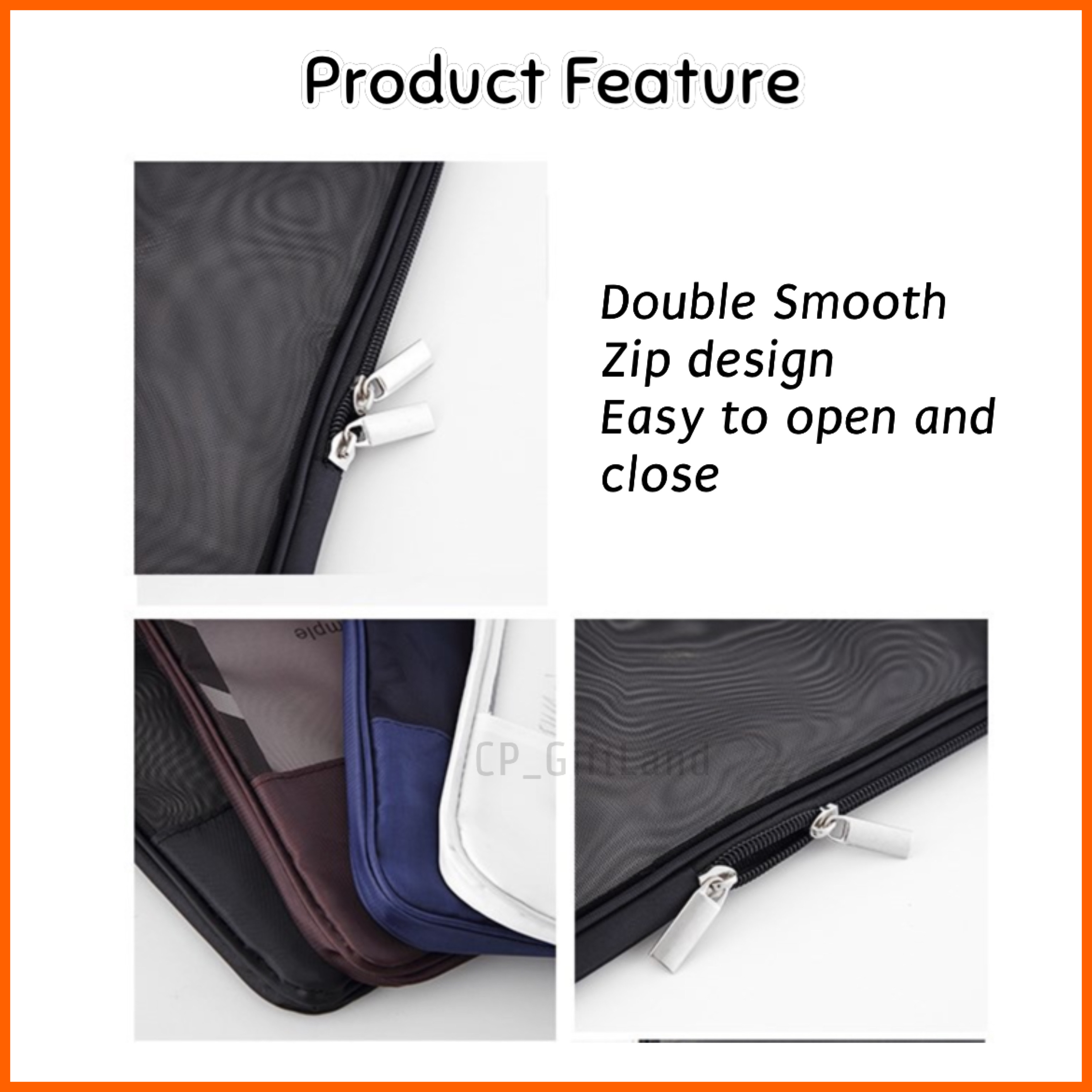 Mesh Zipper File Bag A4 Waterproof PVC File Folder Document File School ...