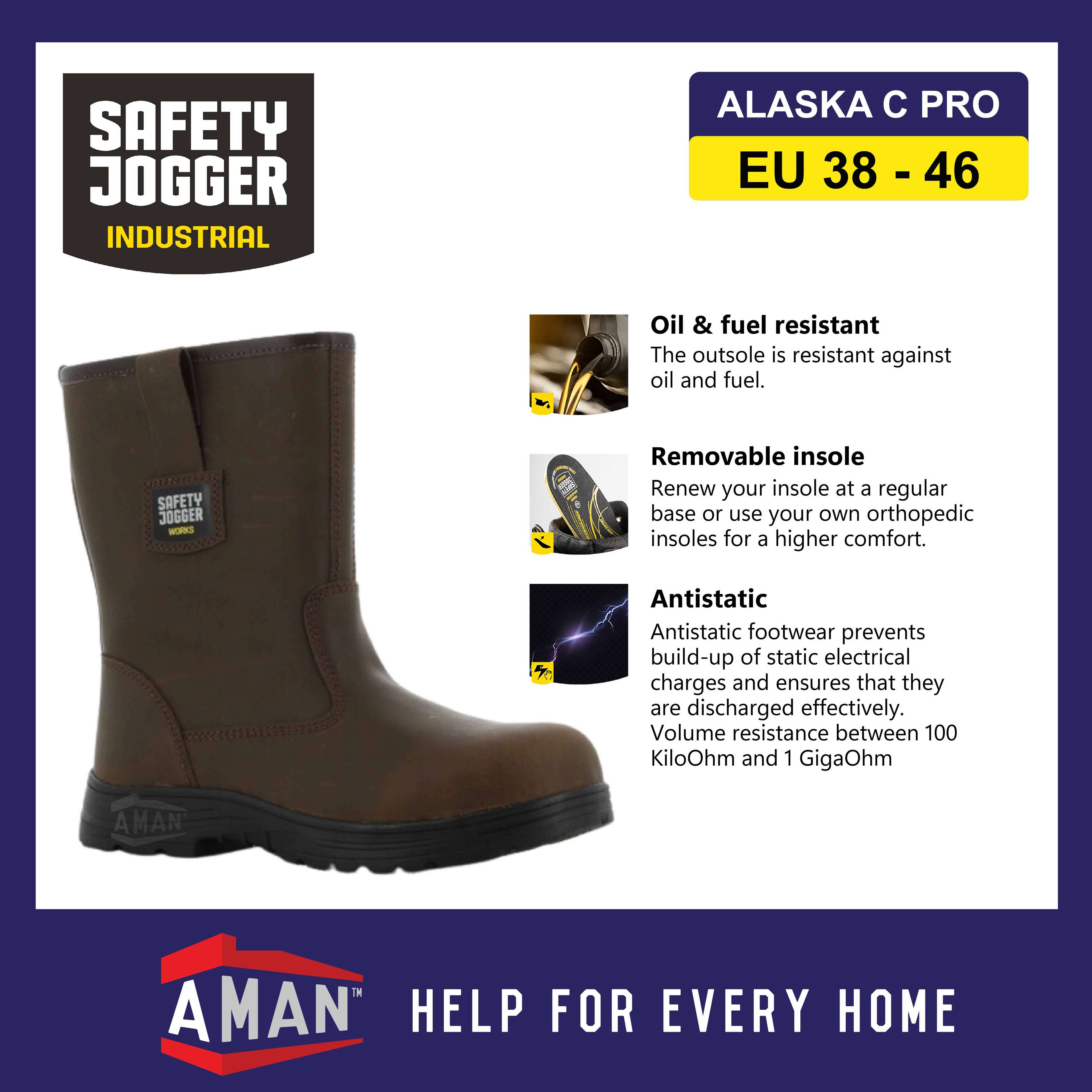 SAFETY JOGGER Alaska C PRO S3 Medium SR FO HRO Safety Boots Oil Fuel ...