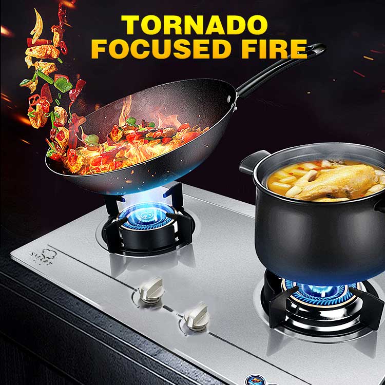 Smart Stainless Steel Built-in Hob Gas Stove Dapur Tanam 4.5KW 130mm ...