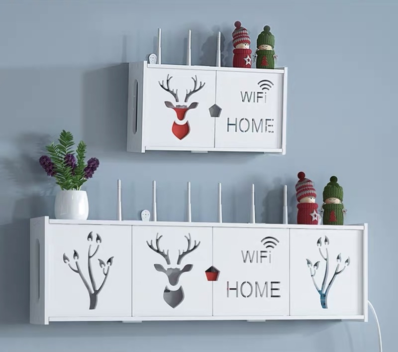 Wifi Router Shelf Rack Storage Wall Shelf Router Modem Rak TV Wall Rak ...