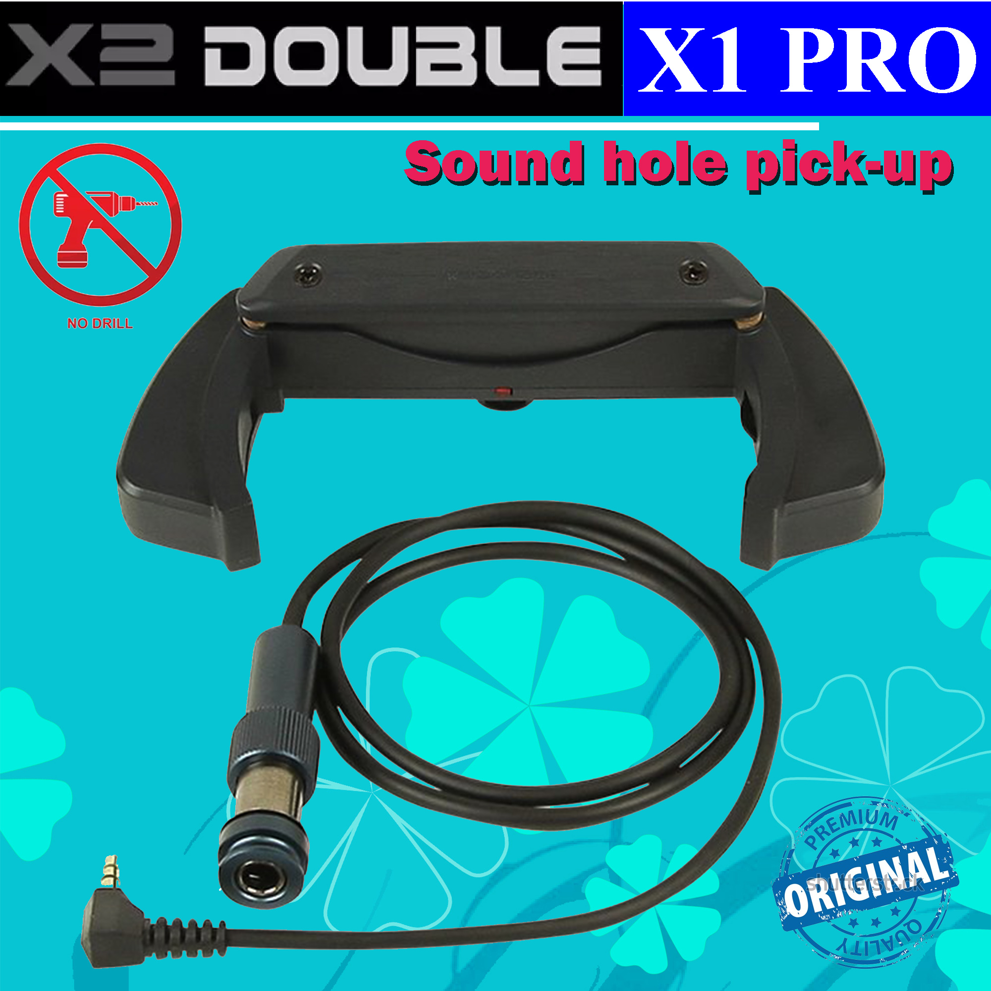 Double X1 Pro Acoustic Guitar Sound hole Pickup System w/Microphone ...