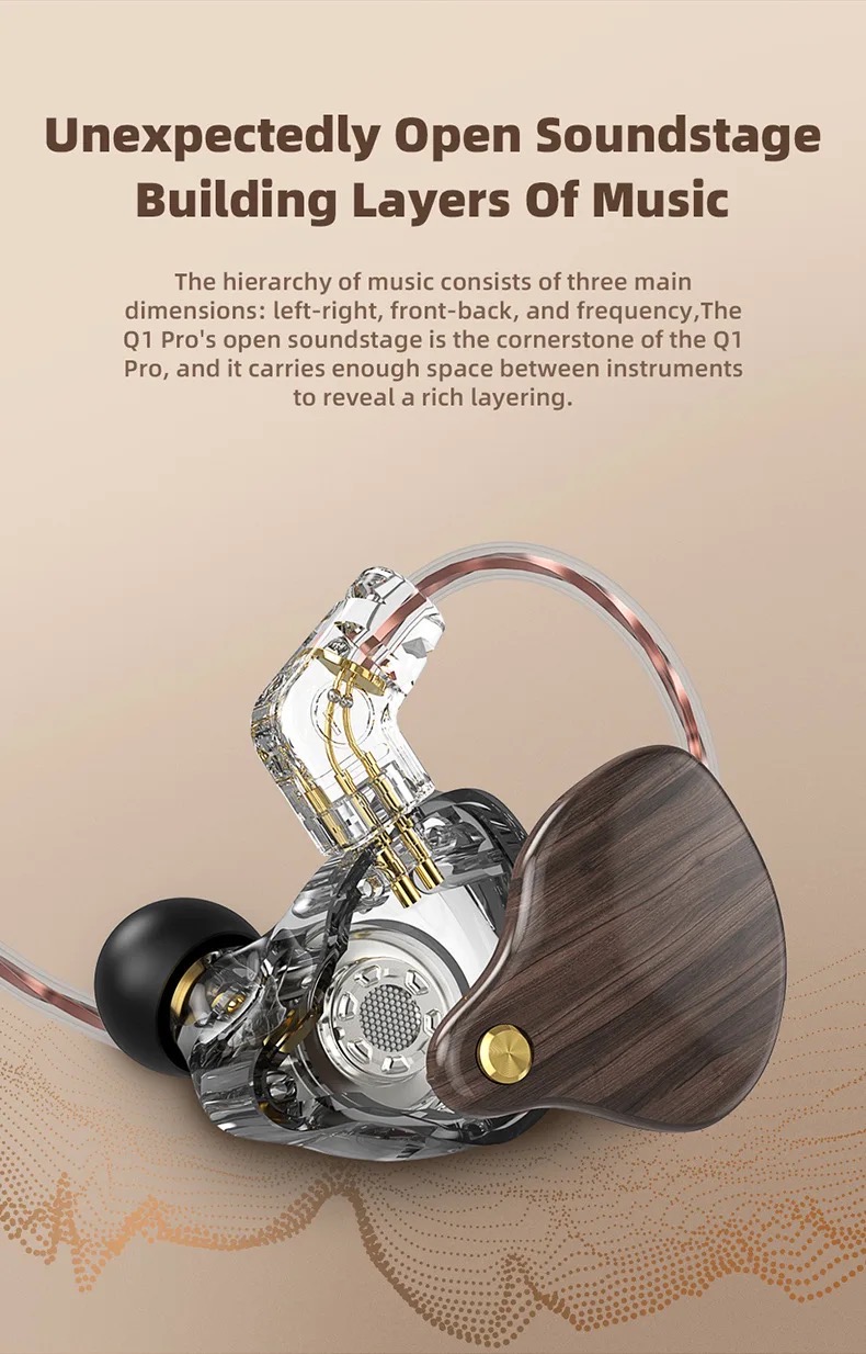 Victoria Audio Q1 Pro Wood Grain Wired In Ear Earphone HiFi Headphone ...