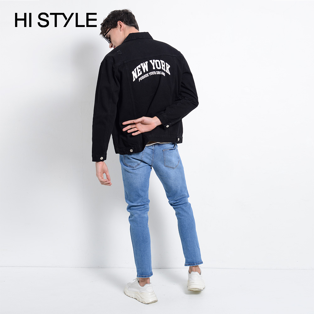 HI STYLE Men Denim Jacket - Black - HSI310119 / Jaket Jeans Lelaki ...