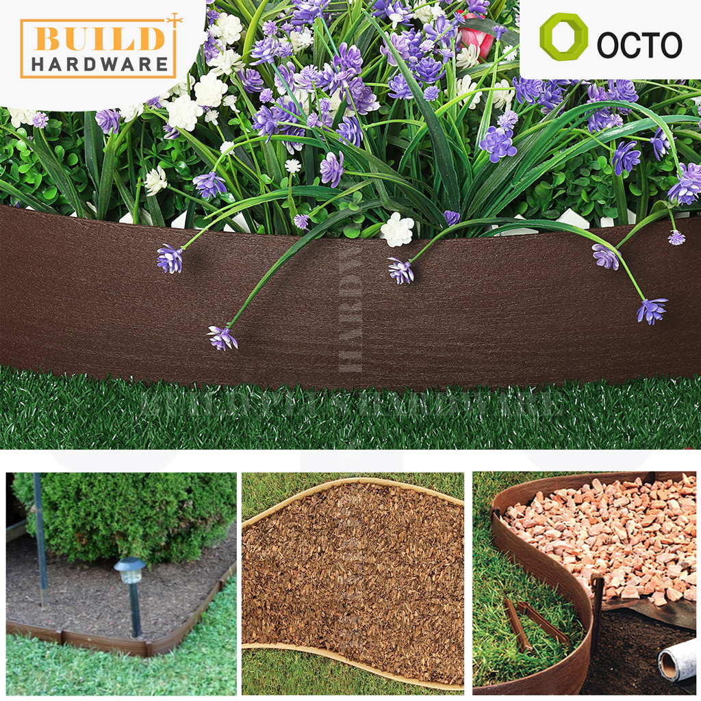 OCTO 100mm/150mm/200mm×10m×3mm Garden Edge Lawn UV Resistant Stabilised ...