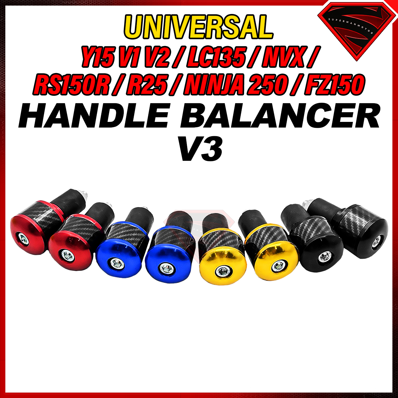 HANDLE BALANCER END BAR ALLOY MODEL V1 V2 V3 V4 V5 V6 UNIVERSAL Y15 V1 ...