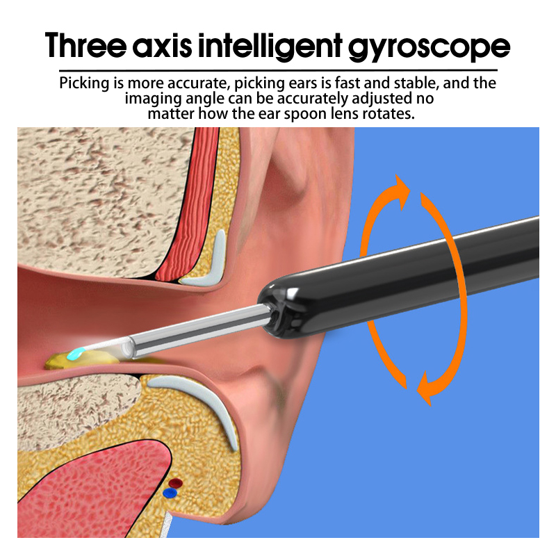 Earpick With Camera LED Rechargeable Soft Silicone Ear Cleaner Tool For ...