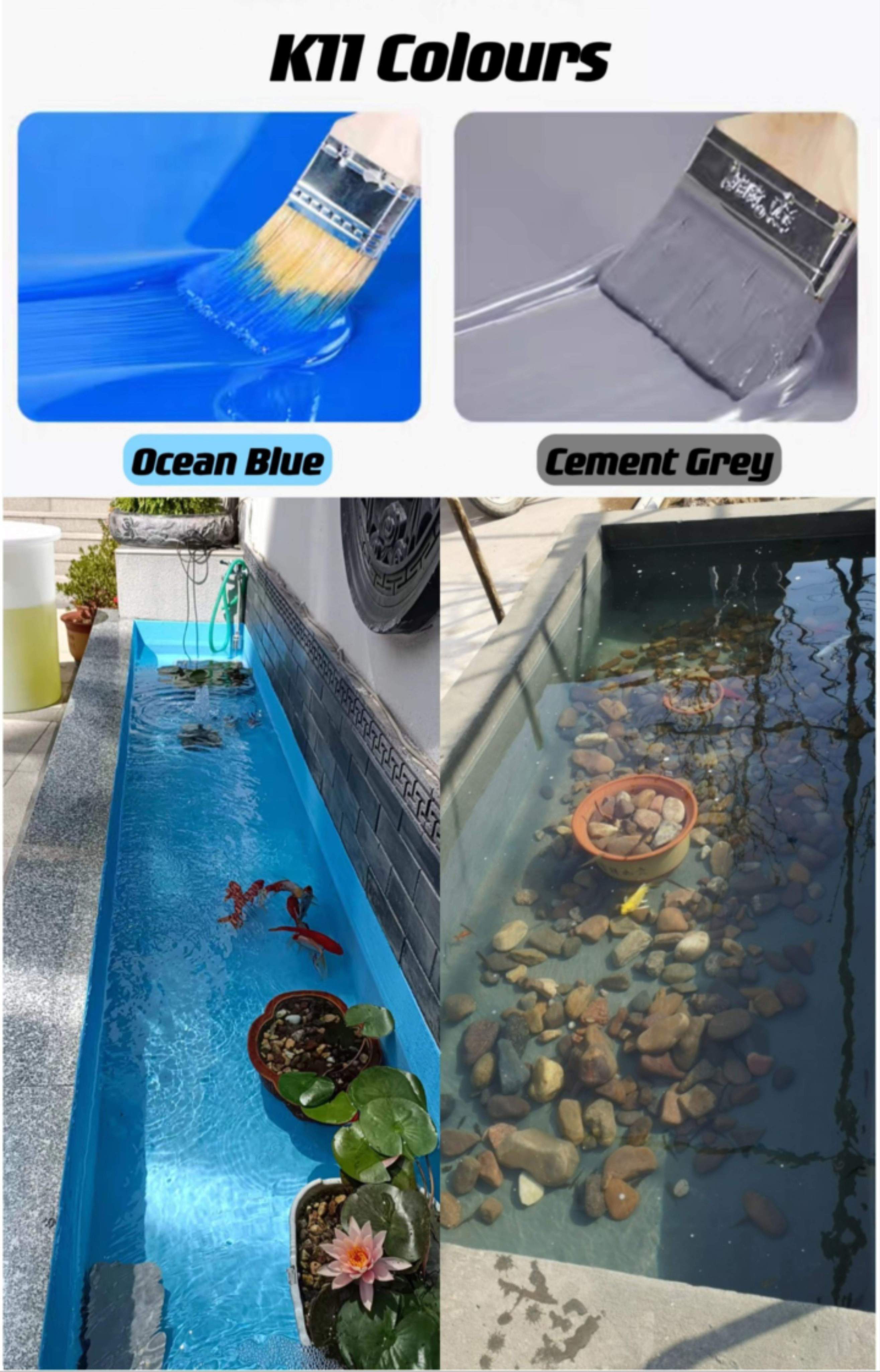 K11 Fish Pond Waterproof Paint (5kg/10kg/20kg) Kalis Air Cat Kolam Ikan ...