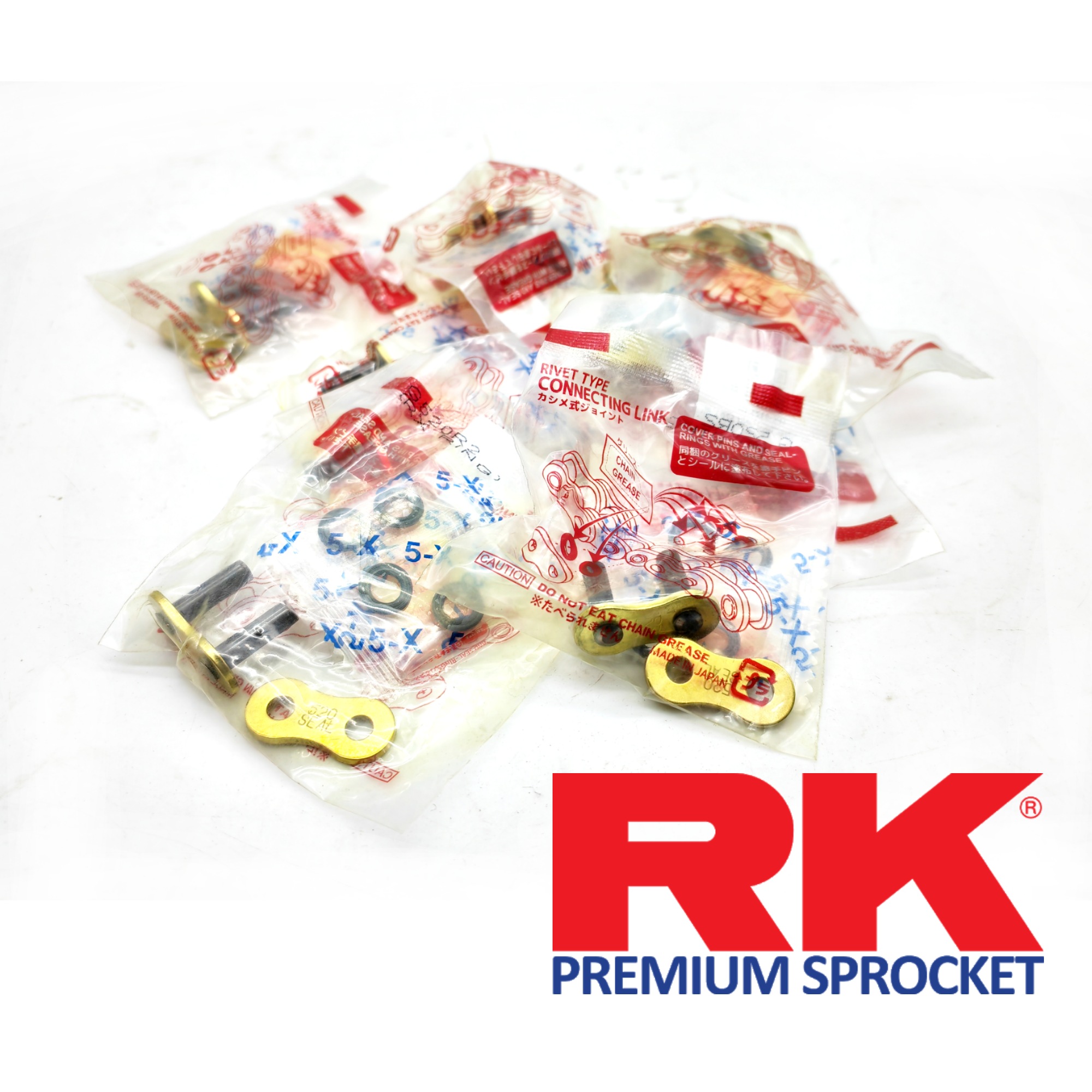 Rivet Clip Chain RK 428 520 525 530 Oring Xring O-ring X-ring Gold ...