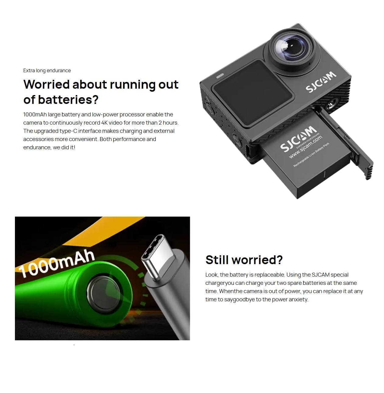 SJCAM SJ6Pro SJ6 Pro 4K 60FPS Dual LCD (2023 model) Action Camera Wifi ...