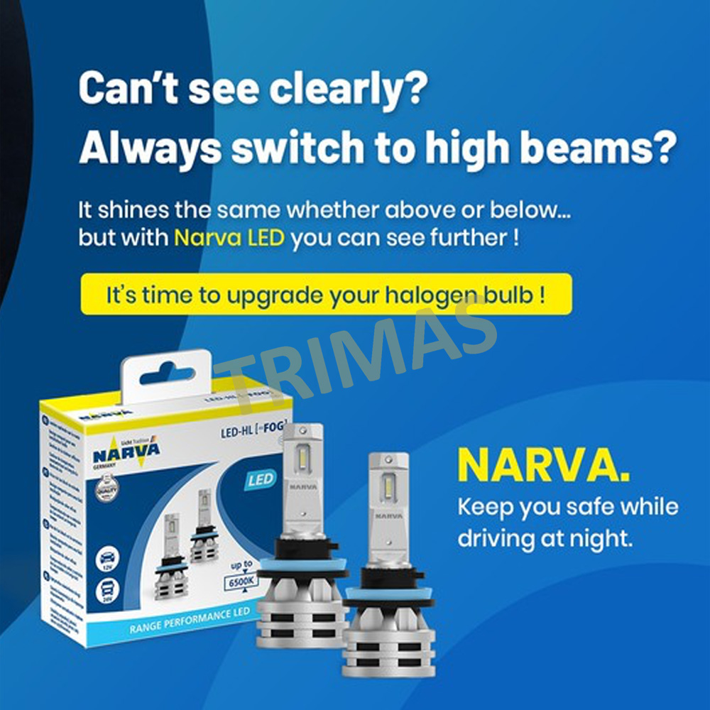 Narva Range Performance LED 12V 24V 6500K H1 H3 H4 H7 H8 H11 HB3 9005 ...