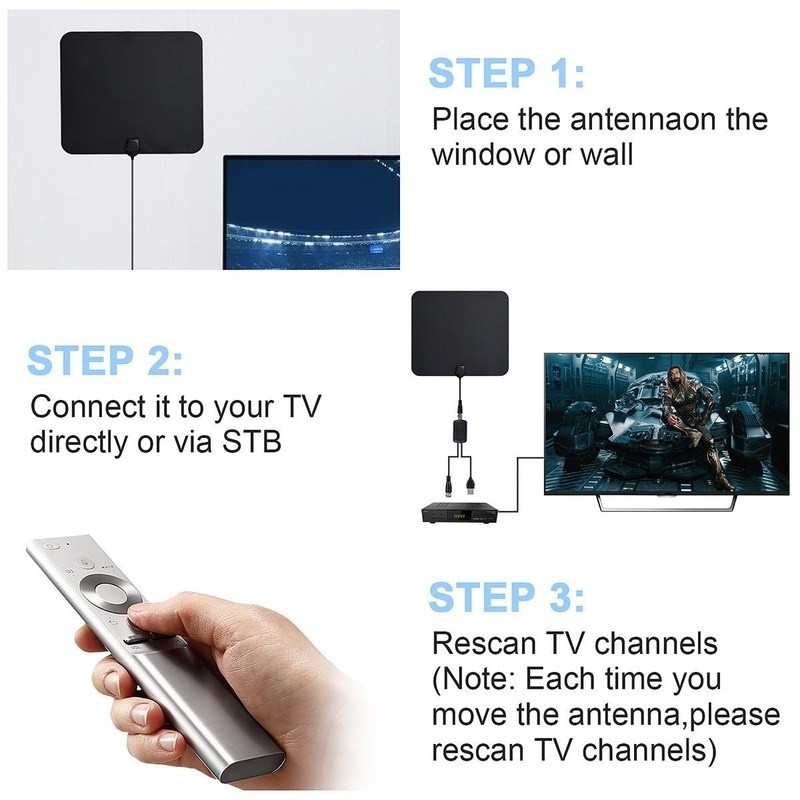 4K HD 1080P Digita TV Antenna Indoor Digital HDTV Antennas Amplified ...