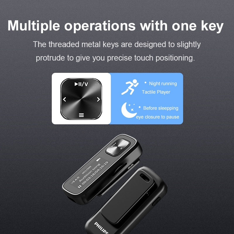 Philips MP3 Music Player SA1102 Sport Design Portable Mini Mp3 Audio ...