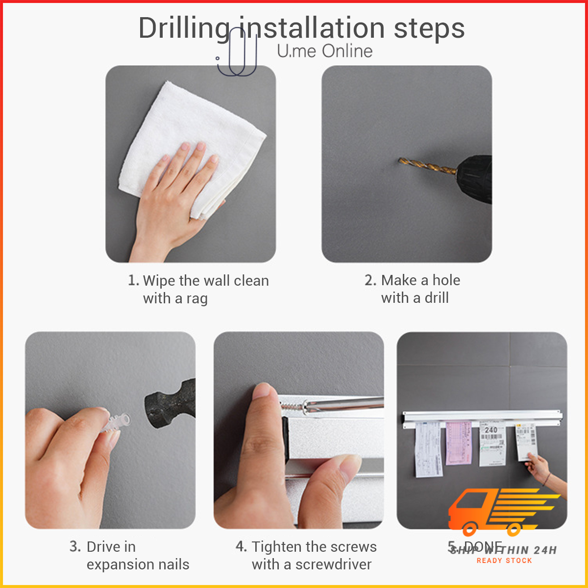 U.me Order Holder Kitchen Menu Clip Wall Bill Holder Hotel Order Slip ...