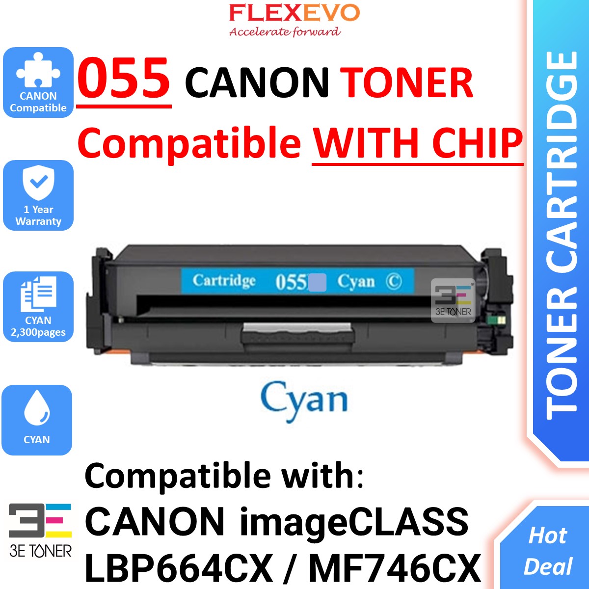 Compatible Canon Cartridge 055 WITH CHIP Laser Toner for imageCLASS ...