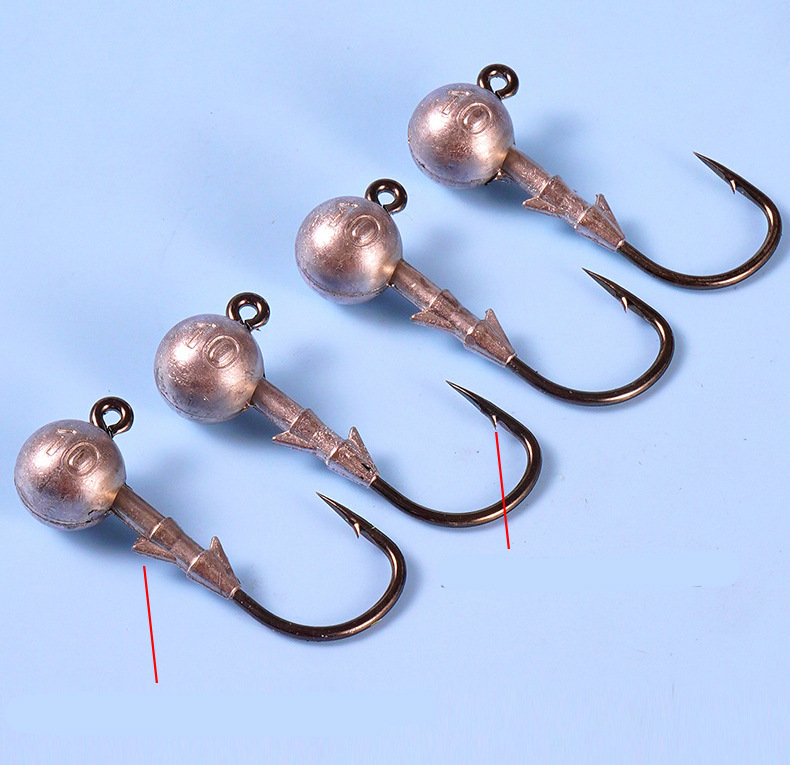 Anh JH06 6X Strong Round Jig Head Triangular Point Hook x6 SP 3.5g / 4 ...