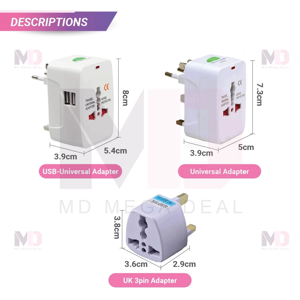 《Mega Deal》Universal Travel Adapter Plug All In One International Travel Adaptor Plug Socket For ...