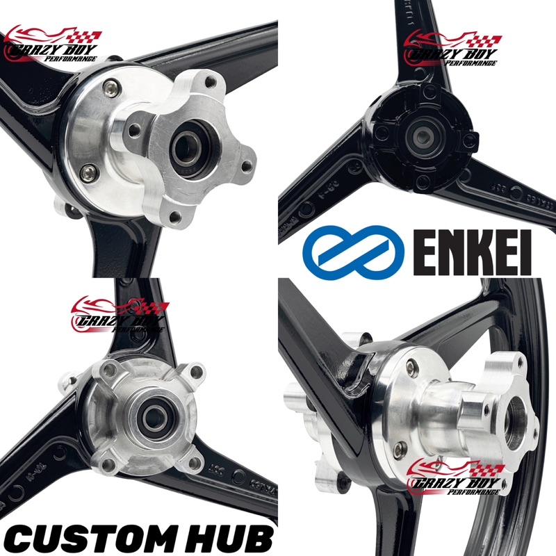 3 BATANG ENKEI SPORT RIM+CUSTOM HUB PNP Y15ZR Y16ZR 125ZR LC135 5S 1.4/1.4x17 MILKY WHITE ...