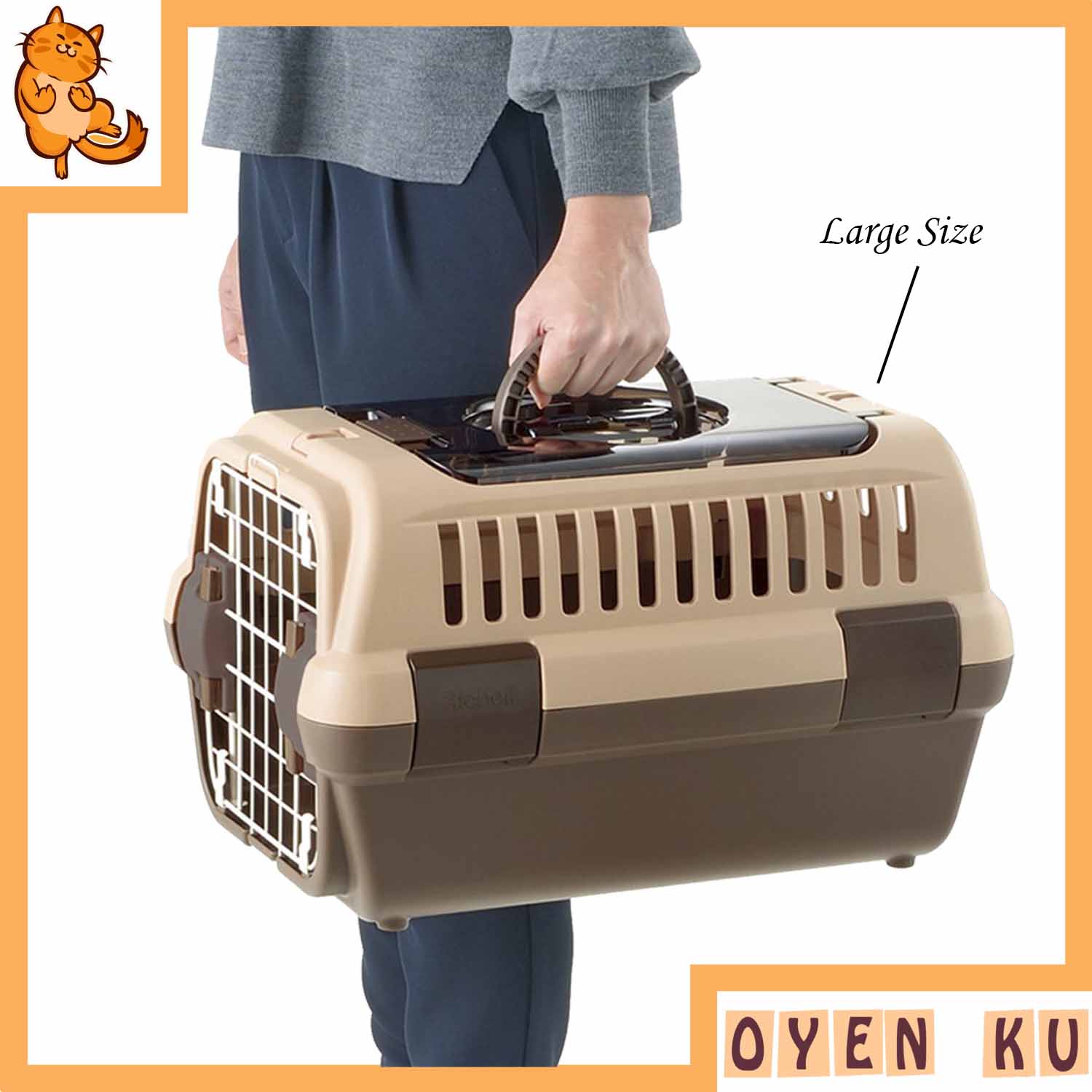 Cat Carrier Pet Dog Carrier with Bowl and Tray / Bekas Kucing Beg ...