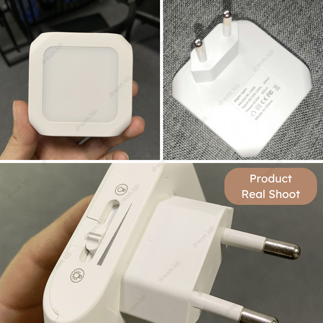 Automatic LED Night Light EU Plug-in Warm Auto Dusk to Dawn Dimmable ...