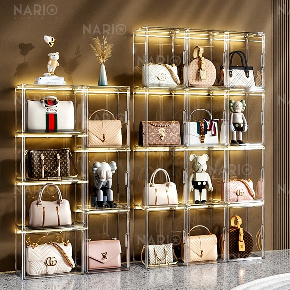 NARIO Magnetic Acrylic Transparent Display Box Handbag Storage ...