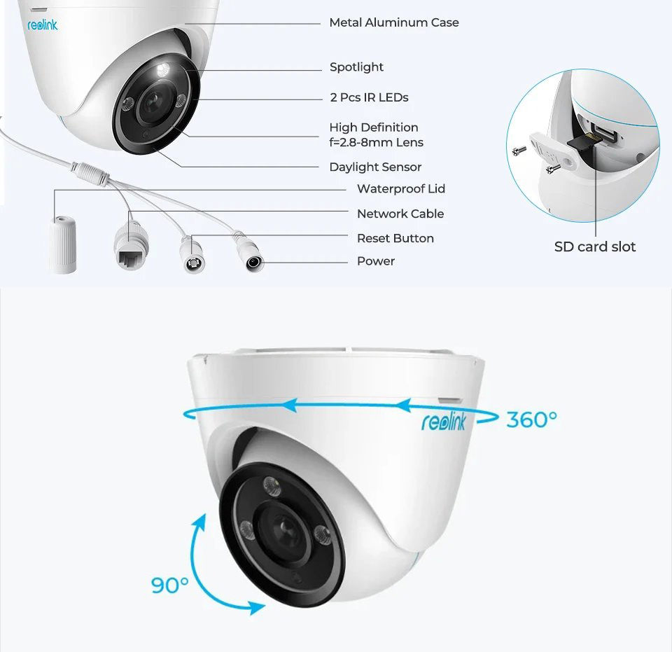 REOLINK RLC-833A 4K Security Camera Outdoor System, 3X Optical Zoom ...